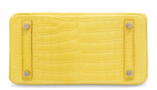 A CUSTOM MATTE MIMOSA ALLIGATOR BIRKIN 25 WITH PALLADIUM HARDWARE ...